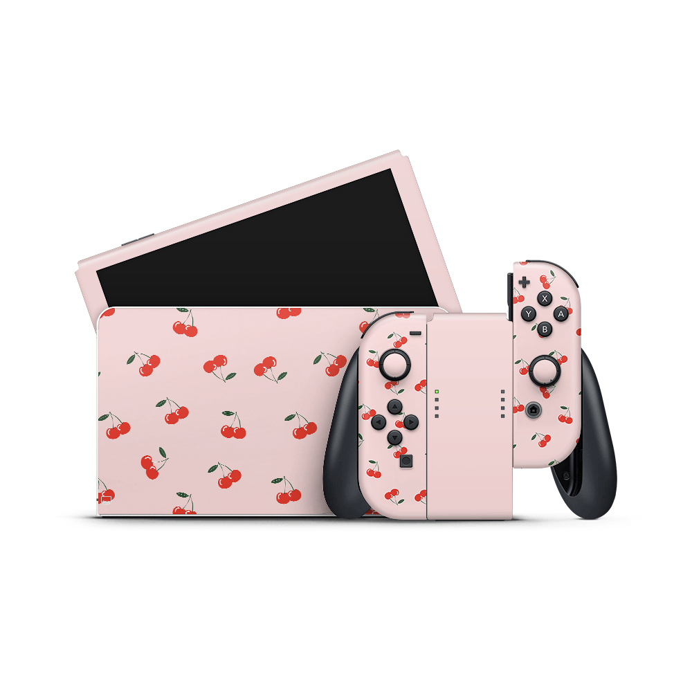 Ruby Cherries Nintendo Switch OLED Skin