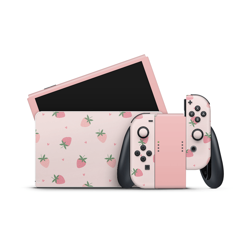 Strawberry Fields Nintendo Switch OLED Skin#N#– StickieTech